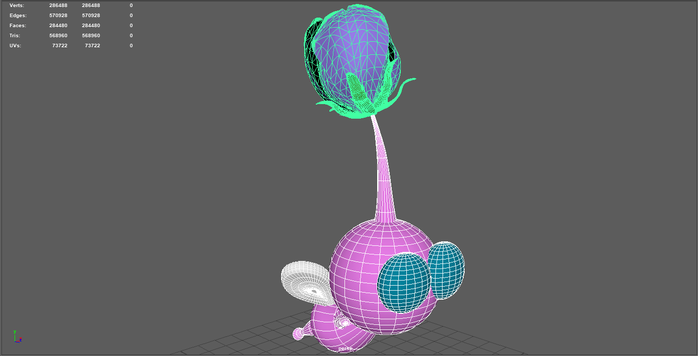 Pink pikmin model - TurboSquid 1657379