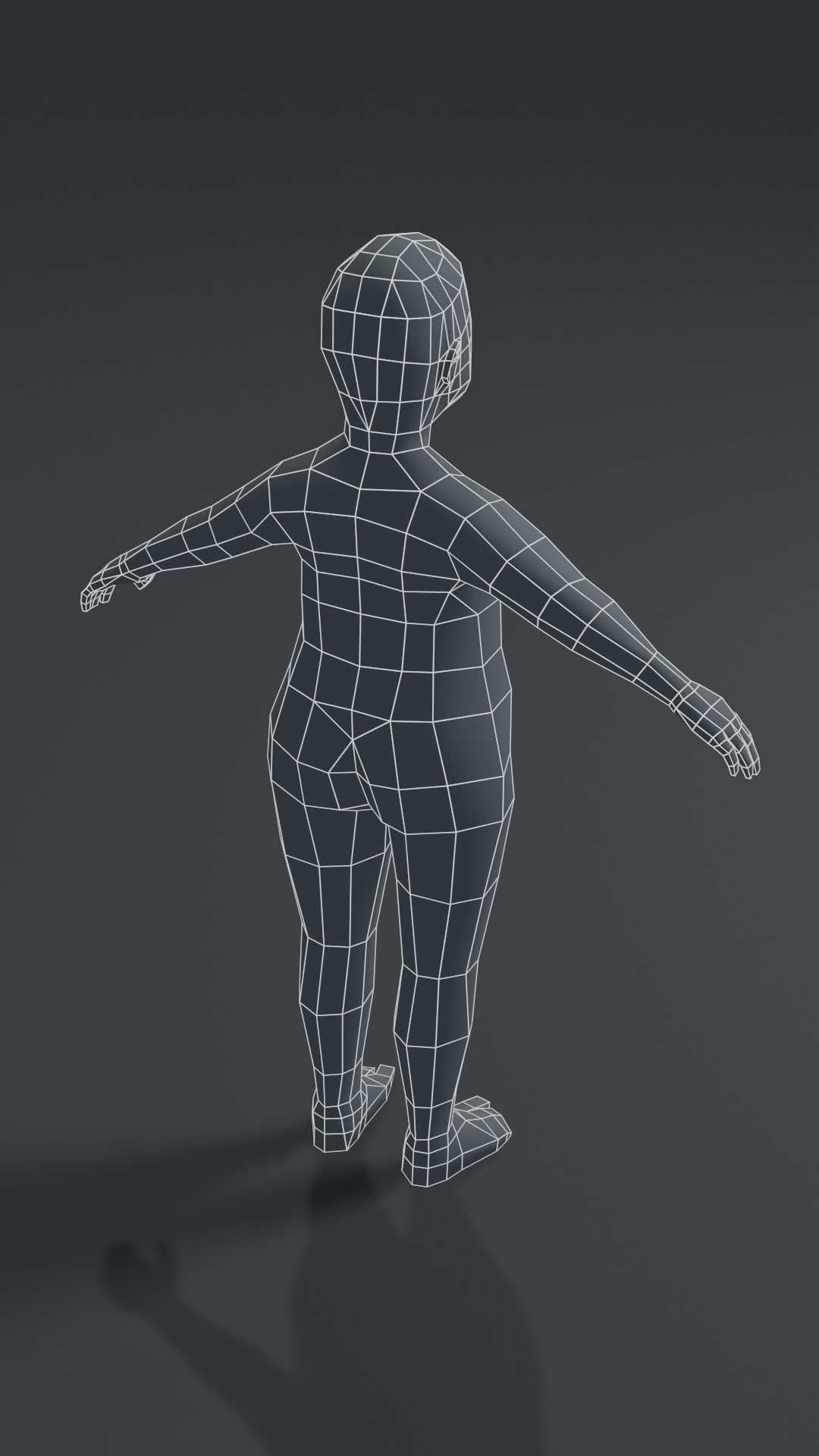 modèle 3D de Fat Girl Kid Body Base Mesh Modèle 3D 1000 Polygones ...