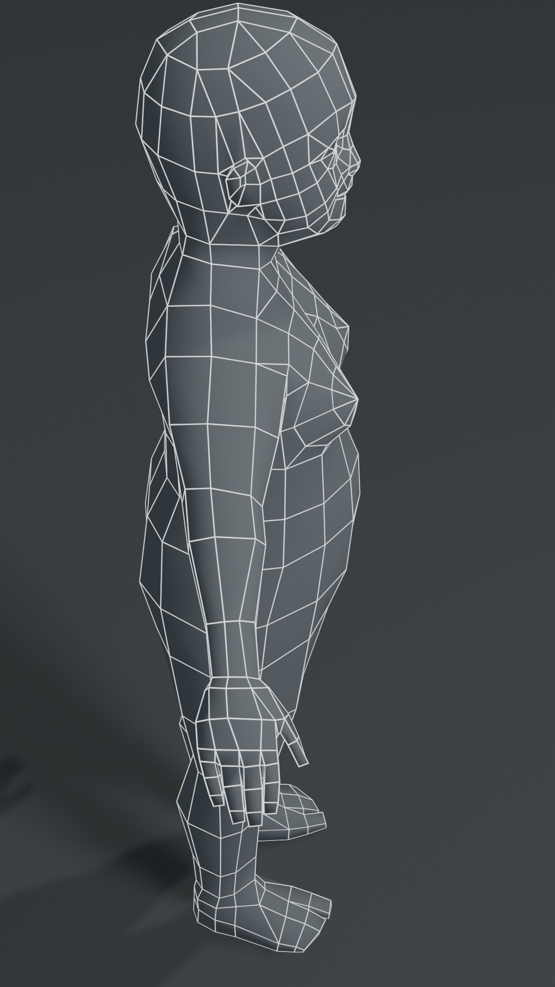 modèle 3D de Fat Girl Kid Body Base Mesh Modèle 3D 1000 Polygones ...