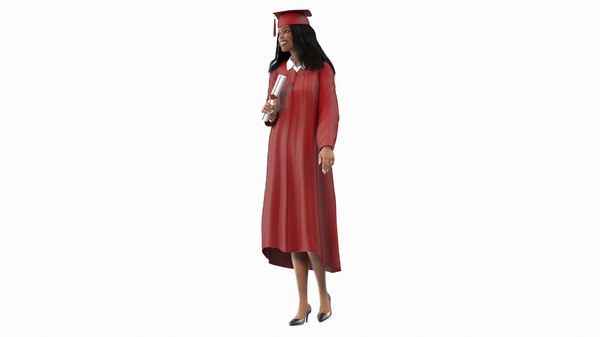Light skin graduation gown 3D model - TurboSquid 1659497