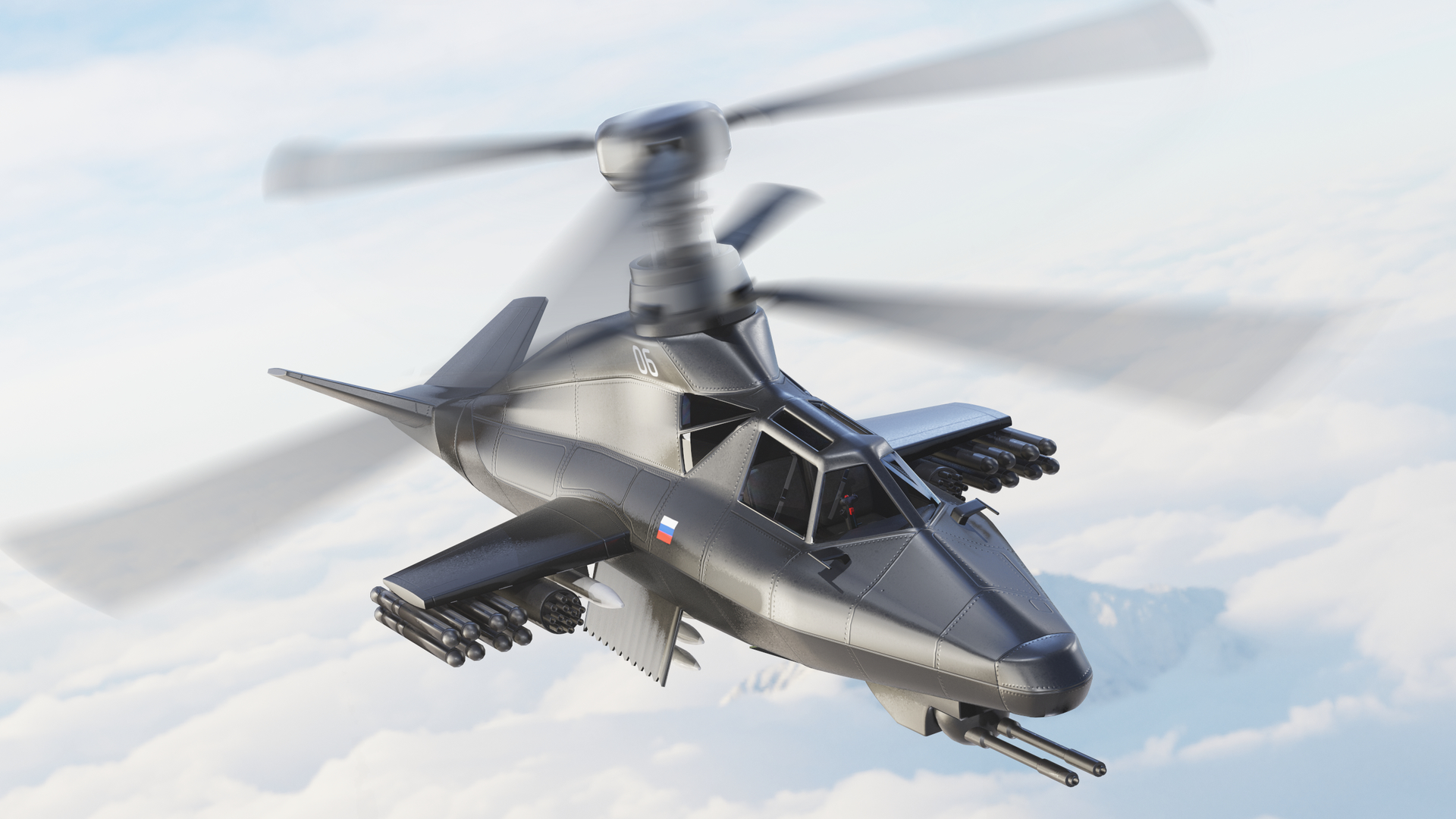 Ka-58 Black Ghost Attack Helicopter 3D 모델 - TurboSquid 1658595