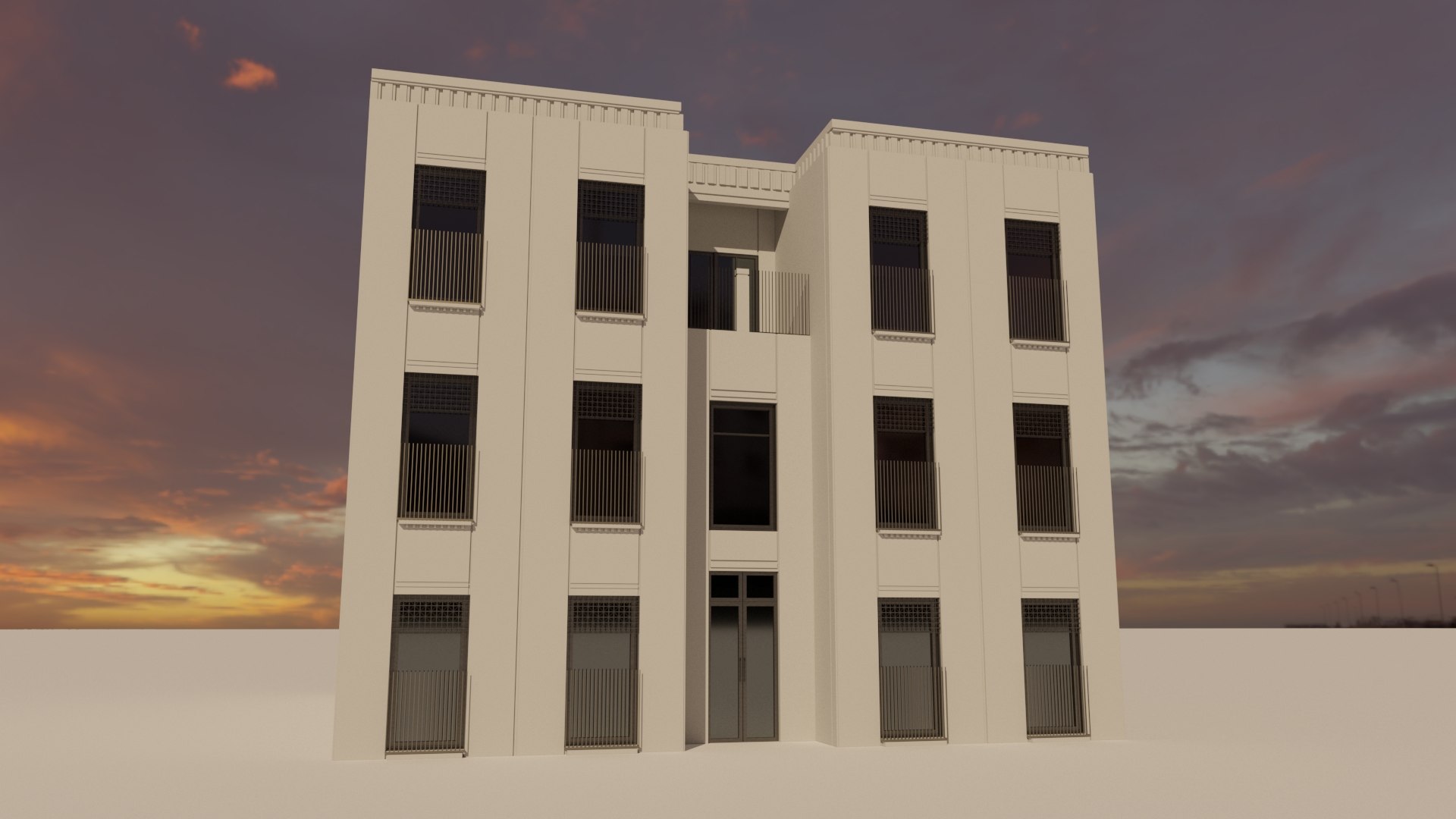 3D model neoclassic building facade - TurboSquid 1659603