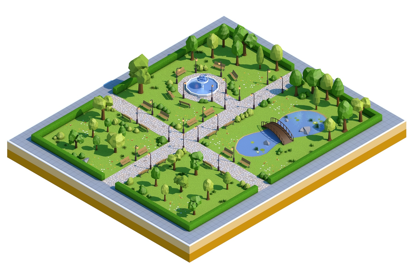 3D park nature landscape model - TurboSquid 1660942
