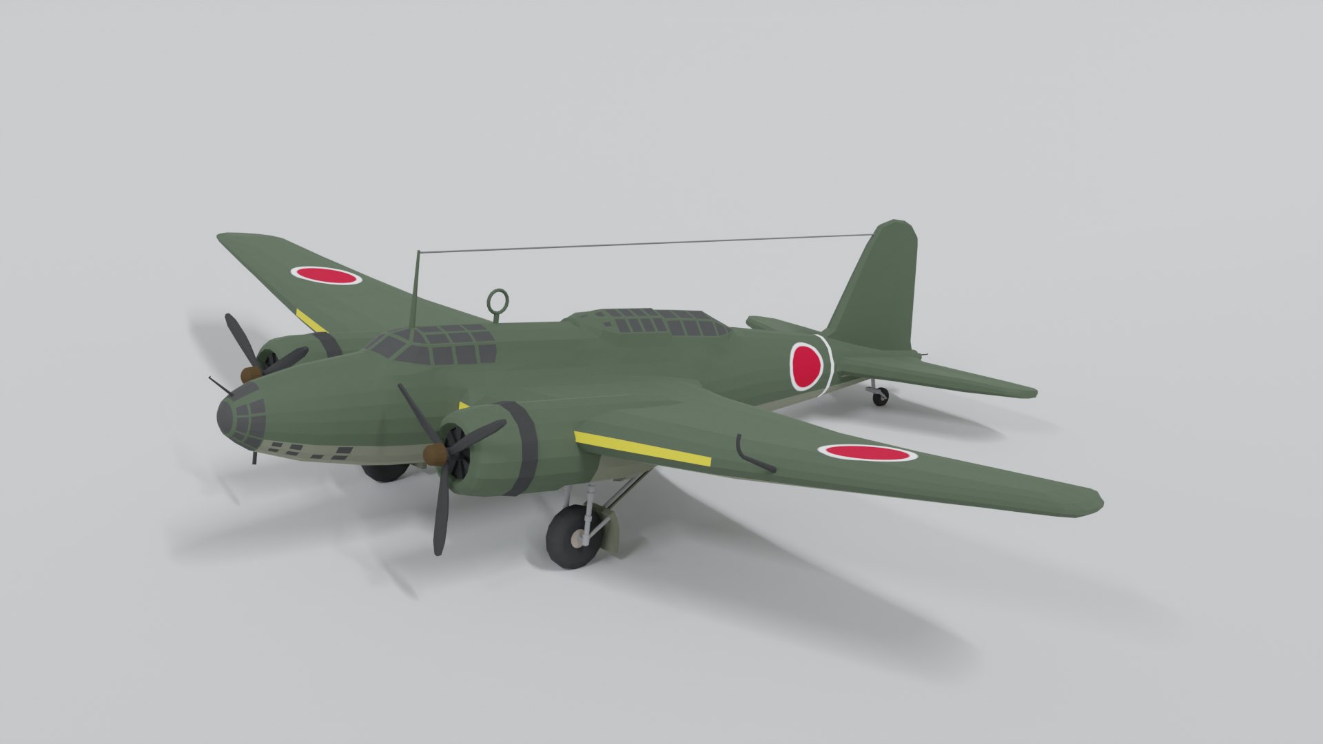 Low Poly Cartoon Mitsubishi Ki-21 Sally WWII 3D-Modell - TurboSquid 1661473