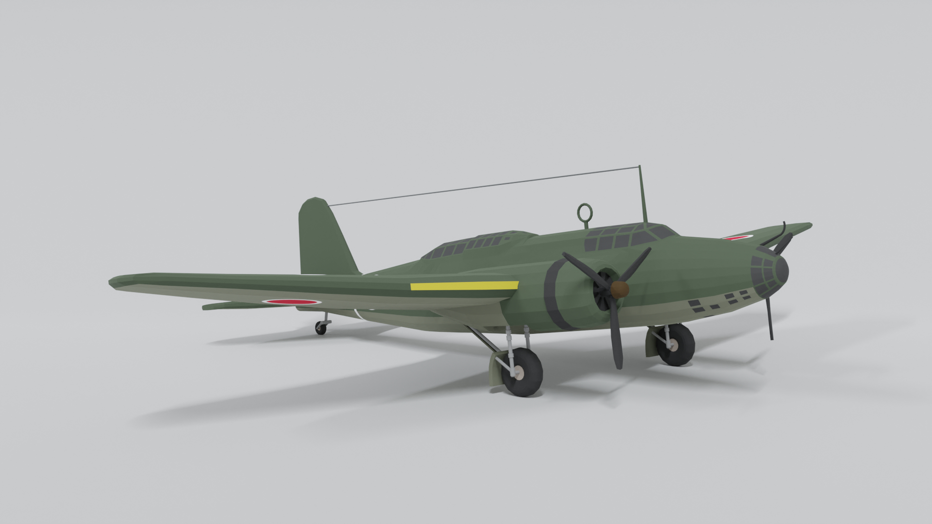 modèle 3D de Low Poly Cartoon Mitsubishi Ki-21 Sally WWII - TurboSquid ...