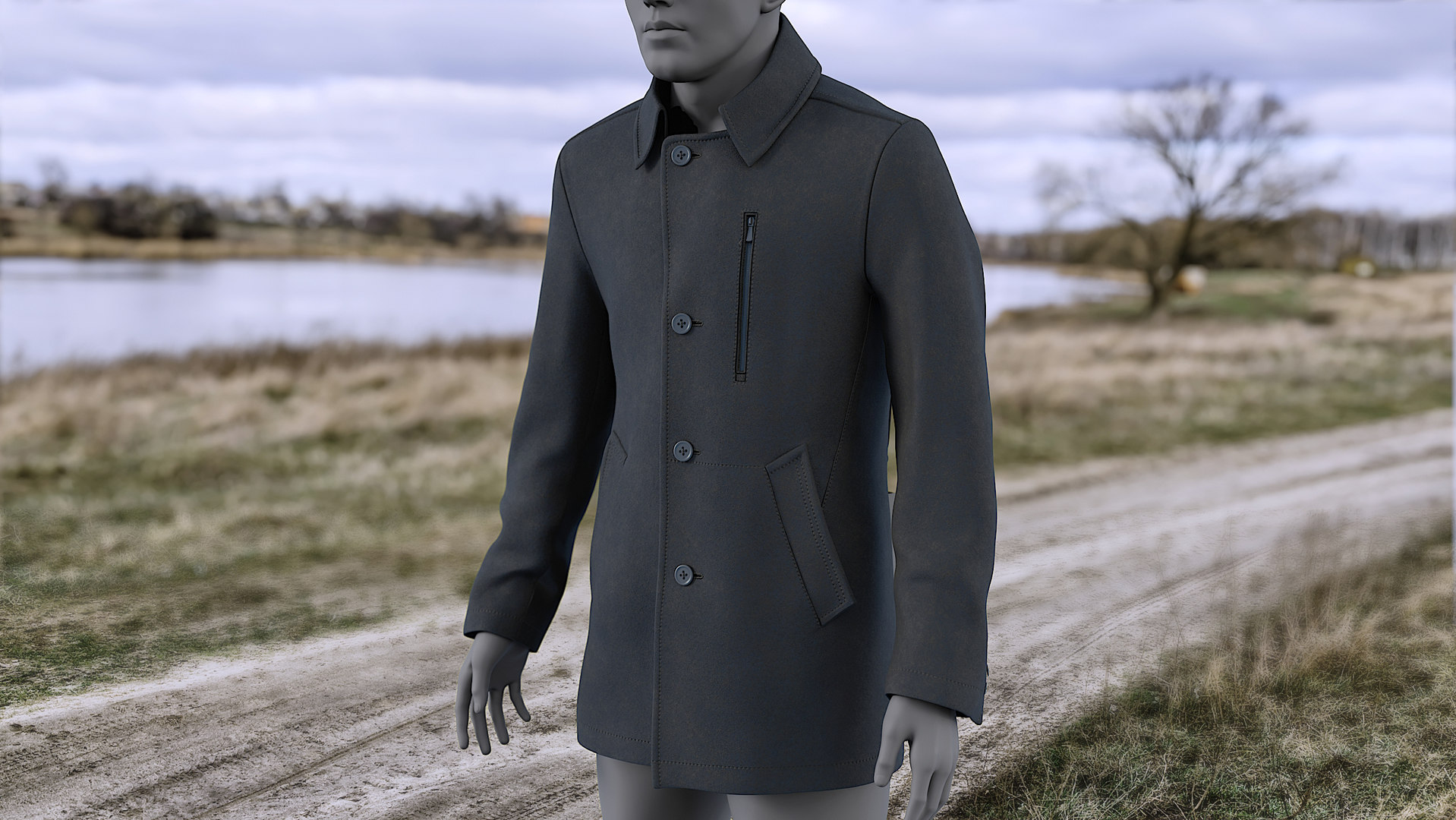 3D model realistic men s coat - TurboSquid 1661862