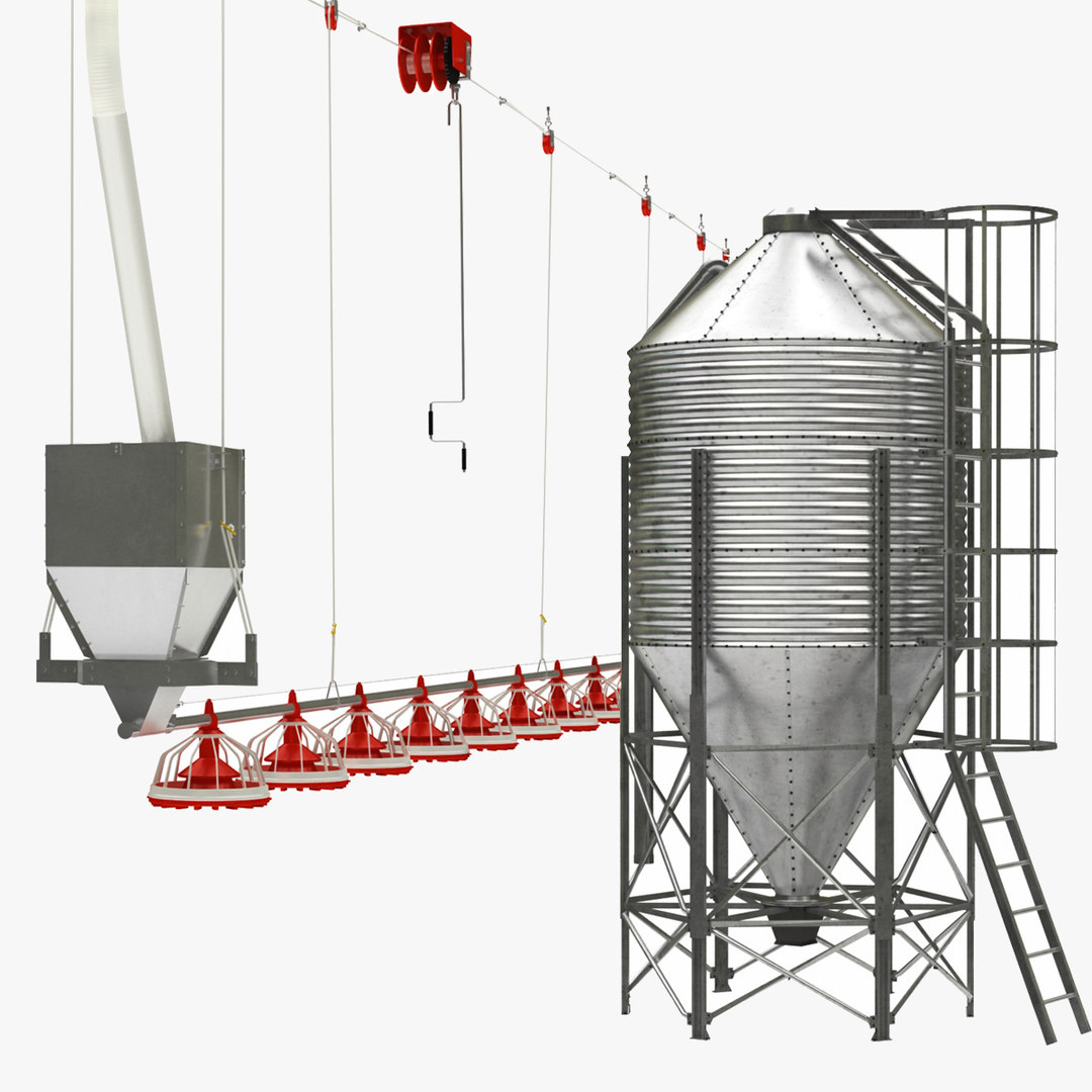 3D model chicken feed silo - TurboSquid 1668920