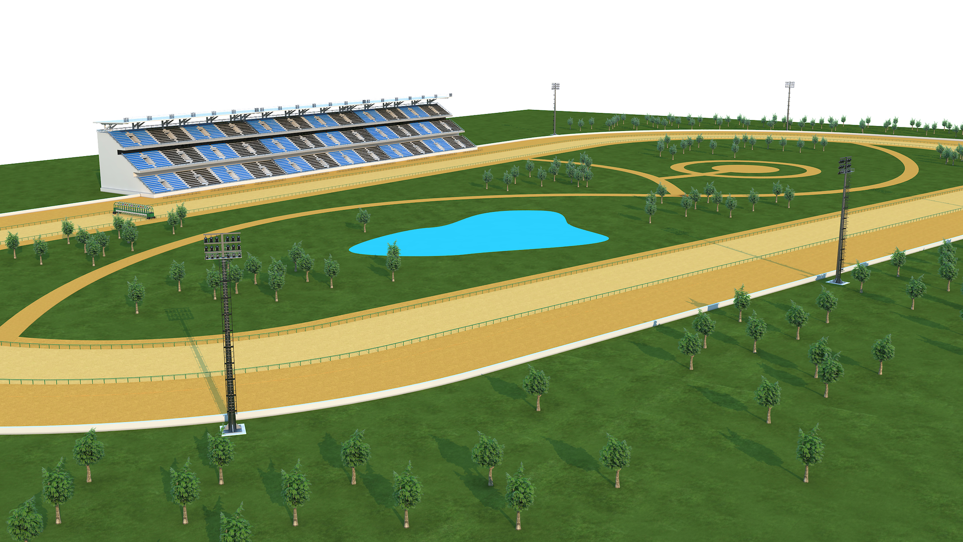 Racecourse course 3D model - TurboSquid 1669093