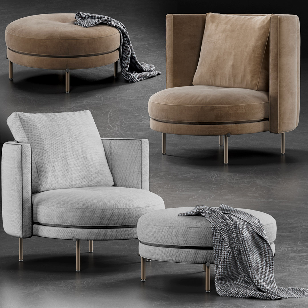 Minotti torii armchair 3D model - TurboSquid 1669261