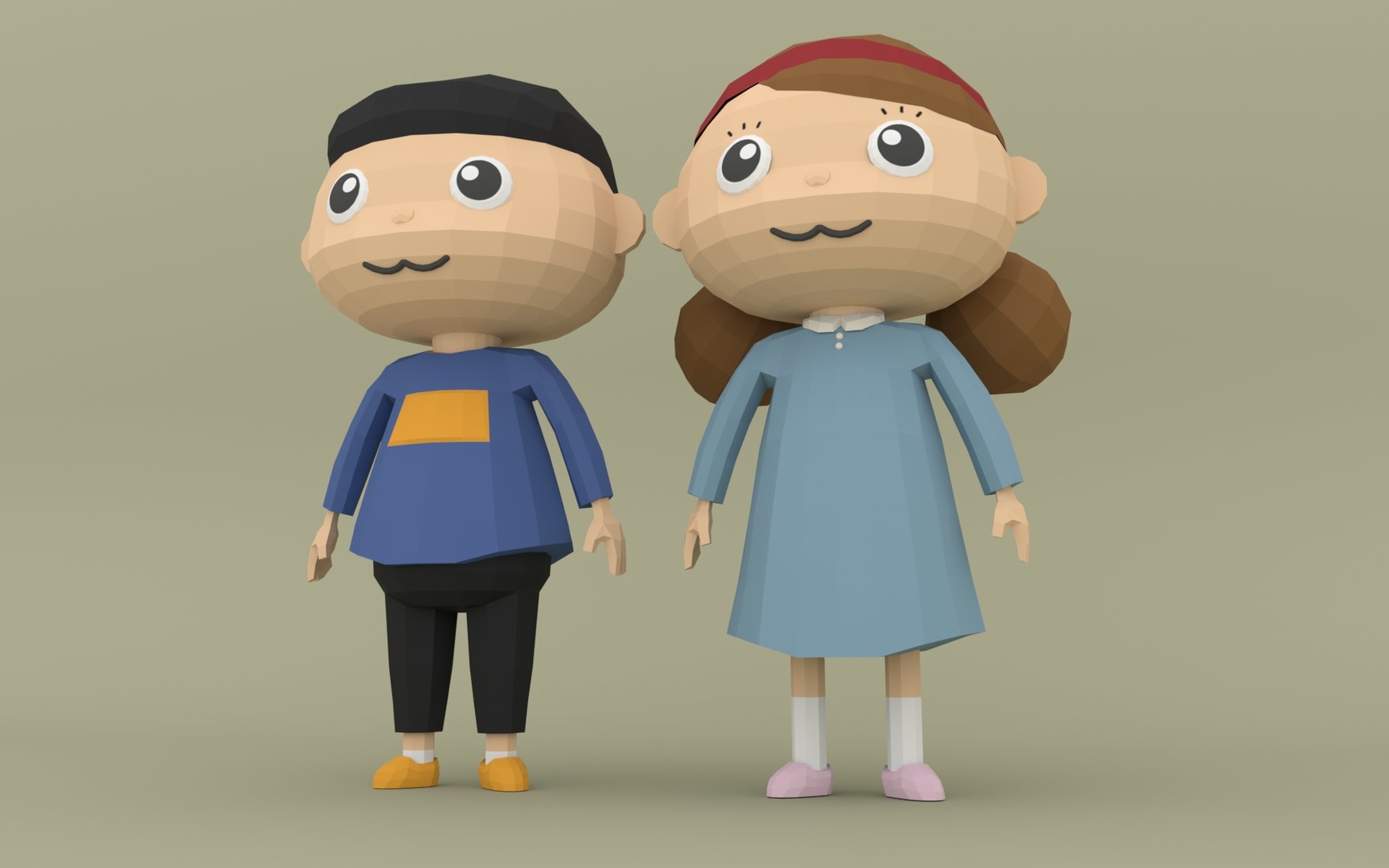 Cartoon characters 3D model - TurboSquid 1670557