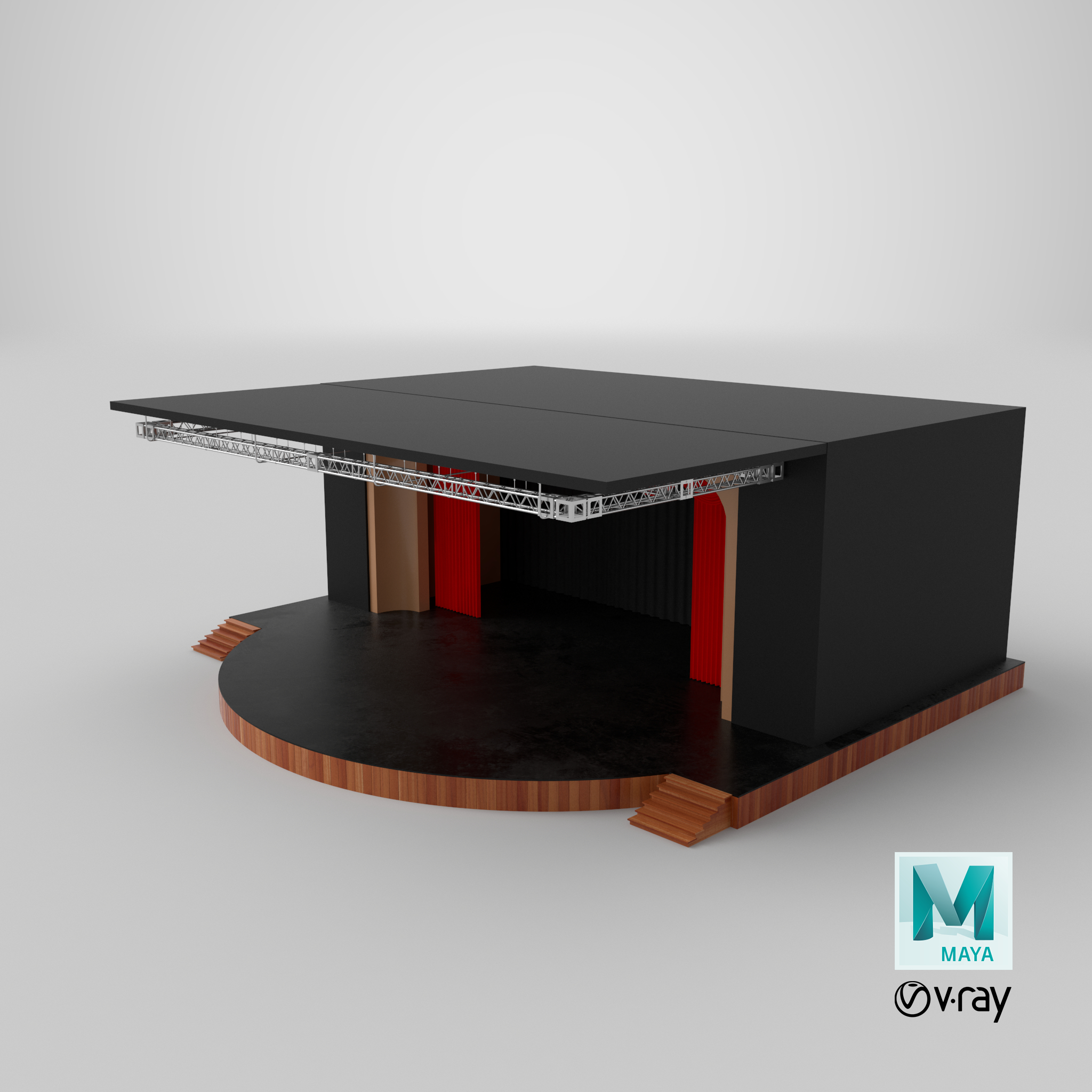 Real theater stage 3D model - TurboSquid 1635431