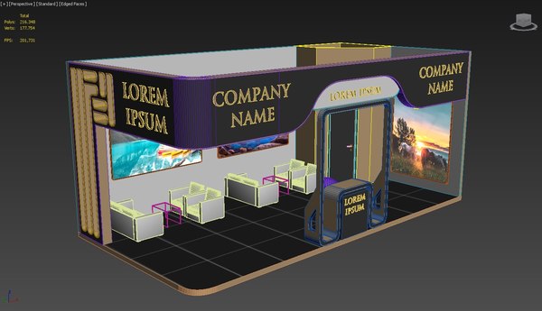 3D booth exhibit stand - TurboSquid 1671777