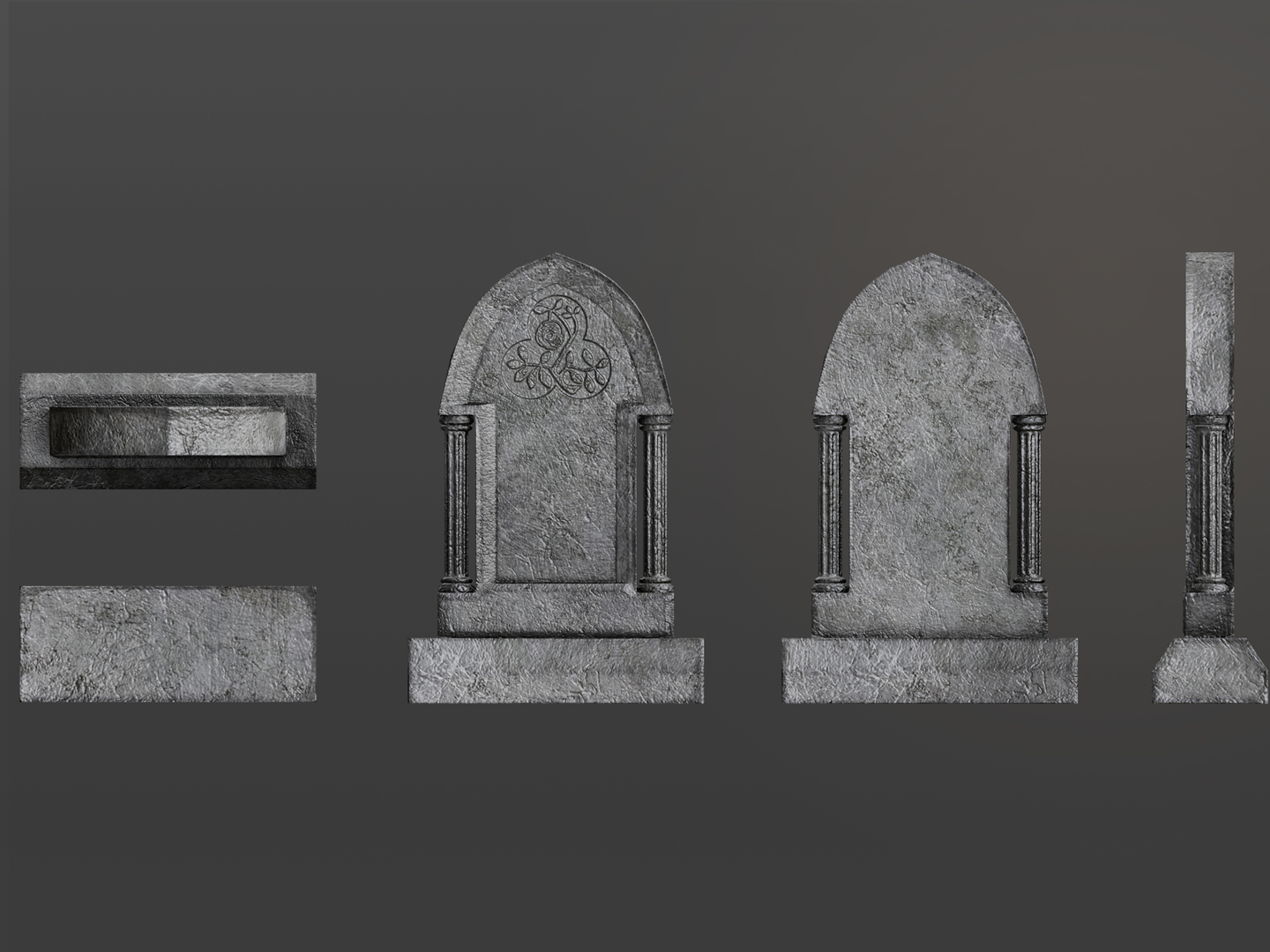 3D grave headstone - TurboSquid 1673213