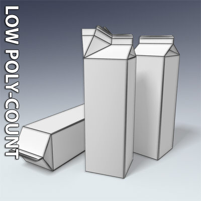 litre milk carton 3d model