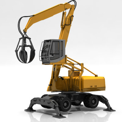 3d lego technic digger model