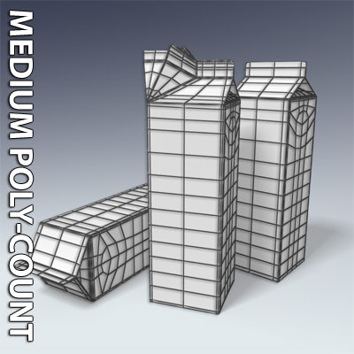 litre milk carton 3d model