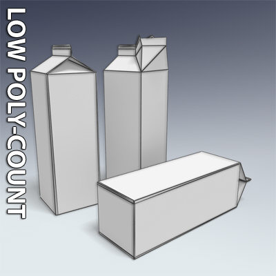 litre milk carton 3d model