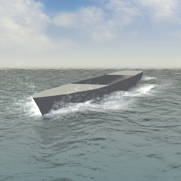 ships bow wake 3d model